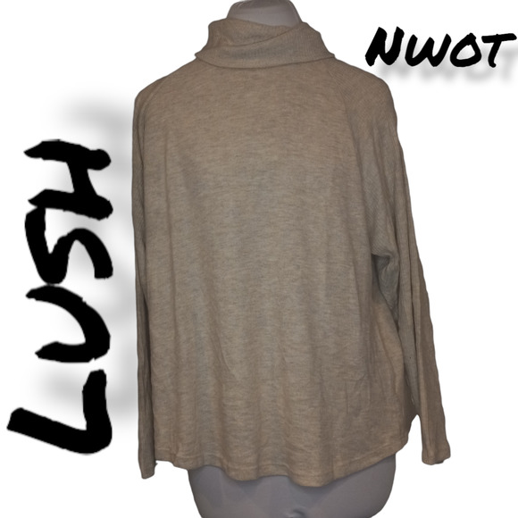 Lush | Sweaters | Nwot Lush Beige Soft Turtleneck Sweater | Poshmark